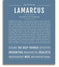 Lamarcus Personalized Name Meaning Art Prints – Name Stories