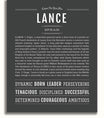 Lance | Name Art Print – Name Stories