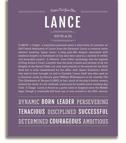 Lance | Name Art Print – Name Stories