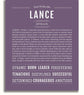 Lance Personalized Name Meaning Art Prints – Name Stories