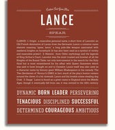 Lance | Name Art Print – Name Stories