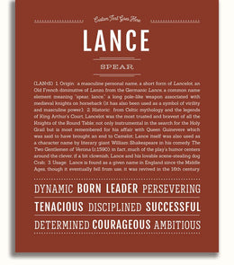 Lance | Name Art Print – Name Stories