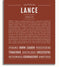 Lance | Name Art Print – Name Stories