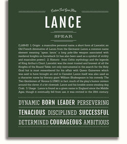 Lance | Name Art Print – Name Stories