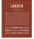 Landen | Name Art Print – Name Stories