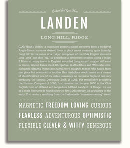 Landen | Name Art Print – Name Stories