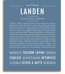Landen | Name Art Print – Name Stories