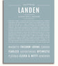 Landen | Name Art Print – Name Stories