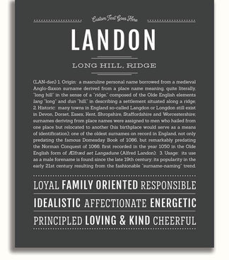 Landon | Name Art Print – Name Stories