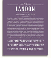 Landon | Name Art Print – Name Stories