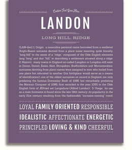 Landon | Name Art Print – Name Stories