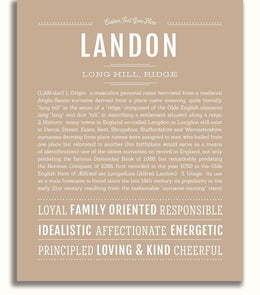 Landon | Name Art Print – Name Stories