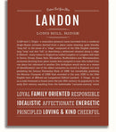 Landon | Name Art Print – Name Stories