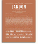Landon Personalized Name Meaning Art Prints – Name Stories