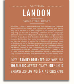 Landon | Name Art Print – Name Stories