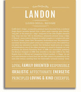 Landon Personalized Name Meaning Art Prints – Name Stories