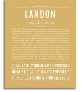 Landon | Name Art Print – Name Stories
