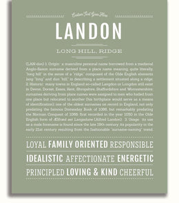 Landon | Name Art Print – Name Stories