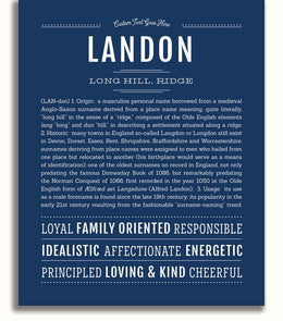 Landon | Name Art Print – Name Stories