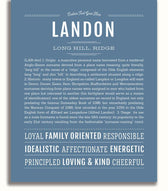 Landon | Name Art Print – Name Stories