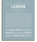 Landon Personalized Name Meaning Art Prints – Name Stories