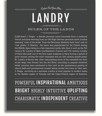 Landry (female) | Name Art Print – Name Stories