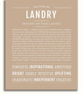 Landry (female) | Name Art Print – Name Stories