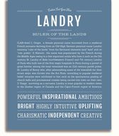Landry (female) | Name Art Print – Name Stories