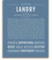 Landry Personalized Name Meaning Art Prints – Name Stories
