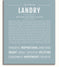 Landry (female) | Name Art Print – Name Stories