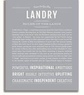 Landry Personalized Name Meaning Art Prints – Name Stories