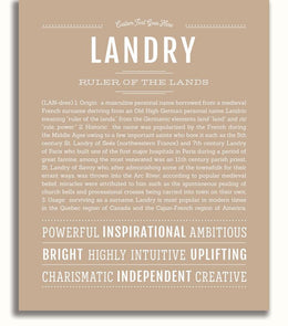 Landry (male) | Name Art Print – Name Stories