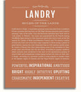 Landry Personalized Name Meaning Art Prints – Name Stories