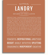 Landry (male) | Name Art Print – Name Stories