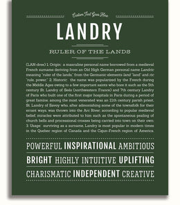 Landry (male) | Name Art Print – Name Stories