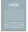 Landry (male) | Name Art Print – Name Stories