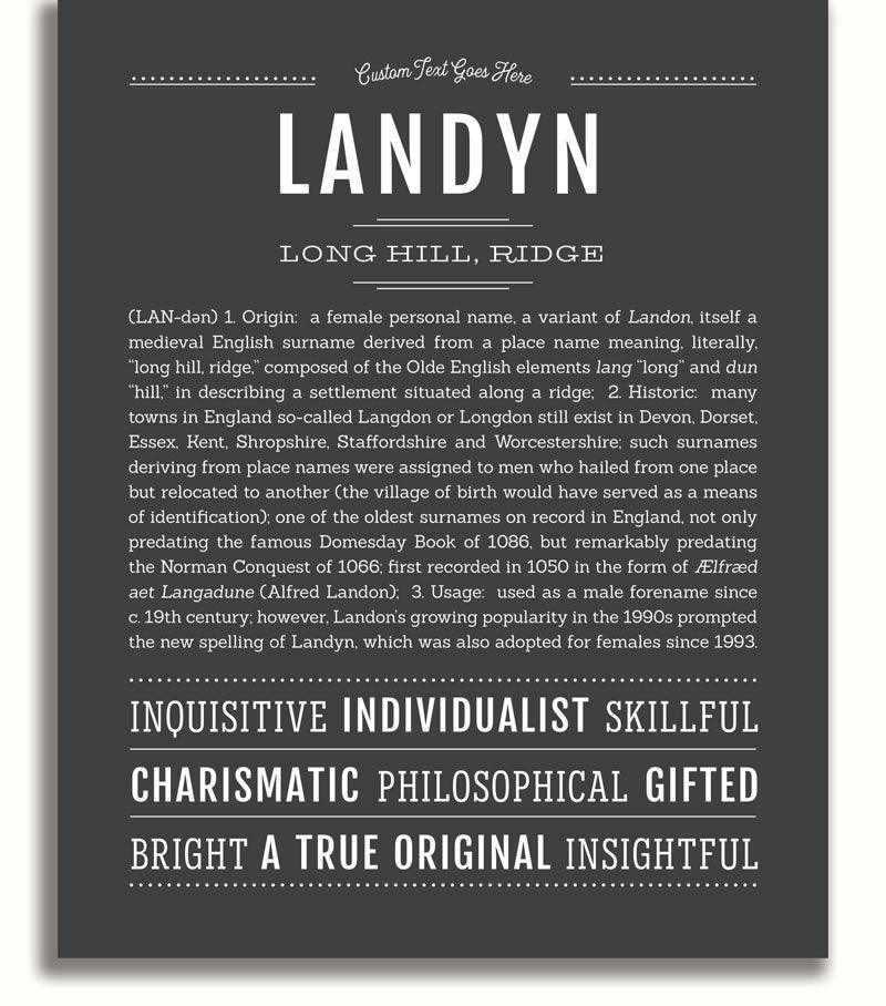 Landyn (female) | Name Art Print – Name Stories