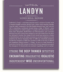 Landyn (male) | Name Art Print – Name Stories