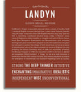 Landyn (male) | Name Art Print – Name Stories