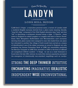 Landyn (male) | Name Art Print – Name Stories
