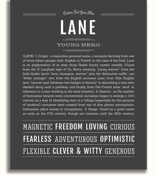 Lane | Name Art Print – Name Stories