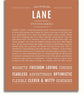 Lane Personalized Name Meaning Art Prints – Name Stories