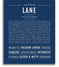 Lane Personalized Name Meaning Art Prints – Name Stories