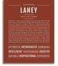 Laney Personalized Name Meaning Art Prints – Name Stories