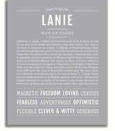 Lanie Personalized Name Meaning Art Prints – Name Stories