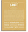 Lanie Personalized Name Meaning Art Prints – Name Stories