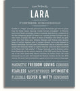 Lara Personalized Name Meaning Art Prints – Name Stories