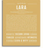 Lara Personalized Name Meaning Art Prints – Name Stories