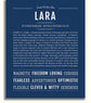 Lara Personalized Name Meaning Art Prints – Name Stories