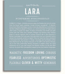 Lara Personalized Name Meaning Art Prints – Name Stories